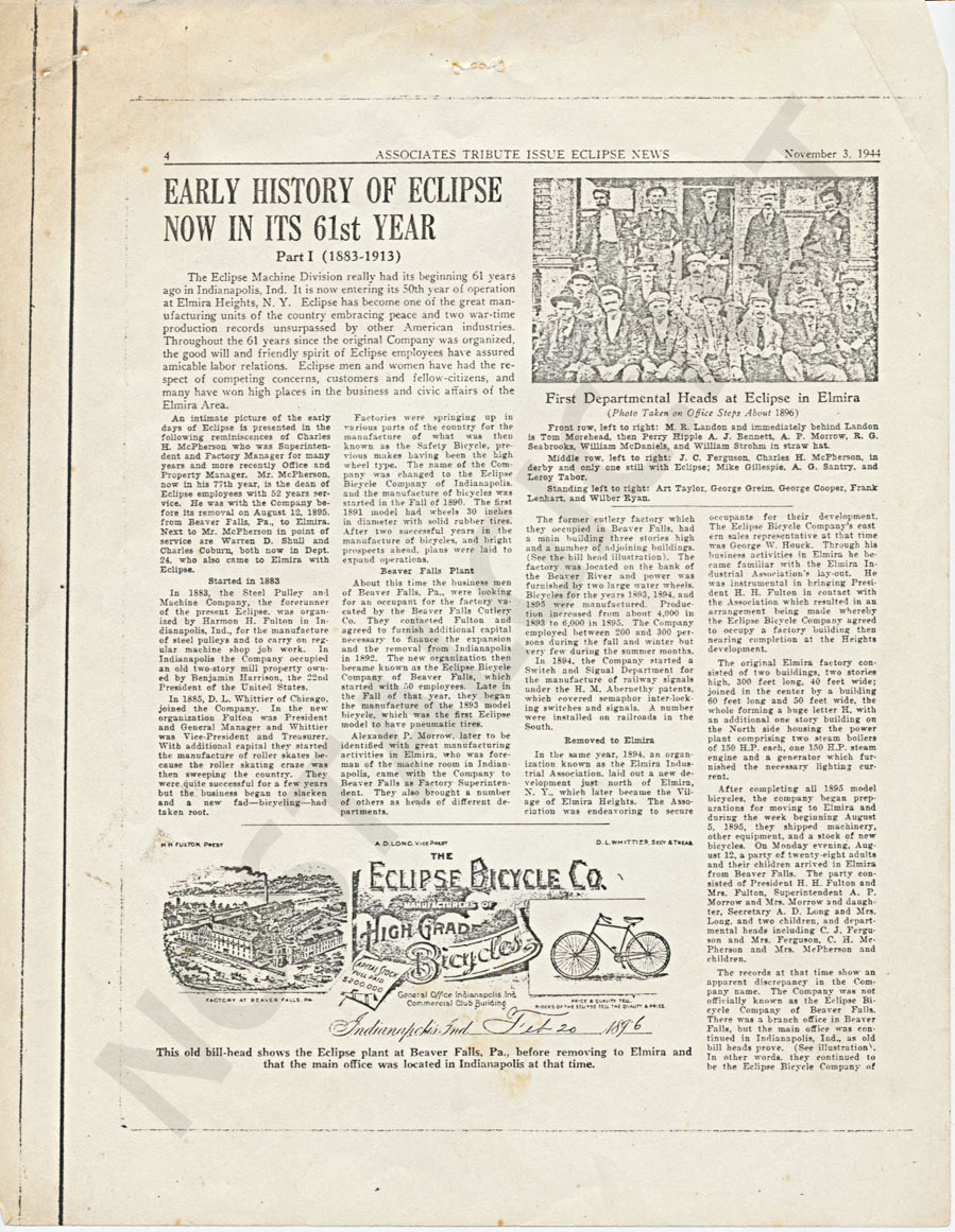 History of Eclipse Bicycle Company / Eclipse Machine Division - Dave's ...